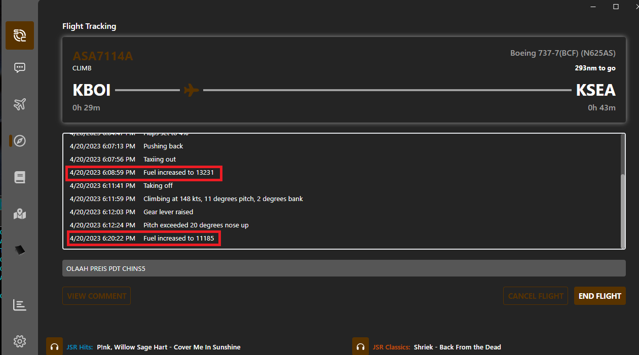 [BUG] - Log shows "Fuel Increased" during flight randomly · Issue #120 · invernyx/smartcars-3 ...