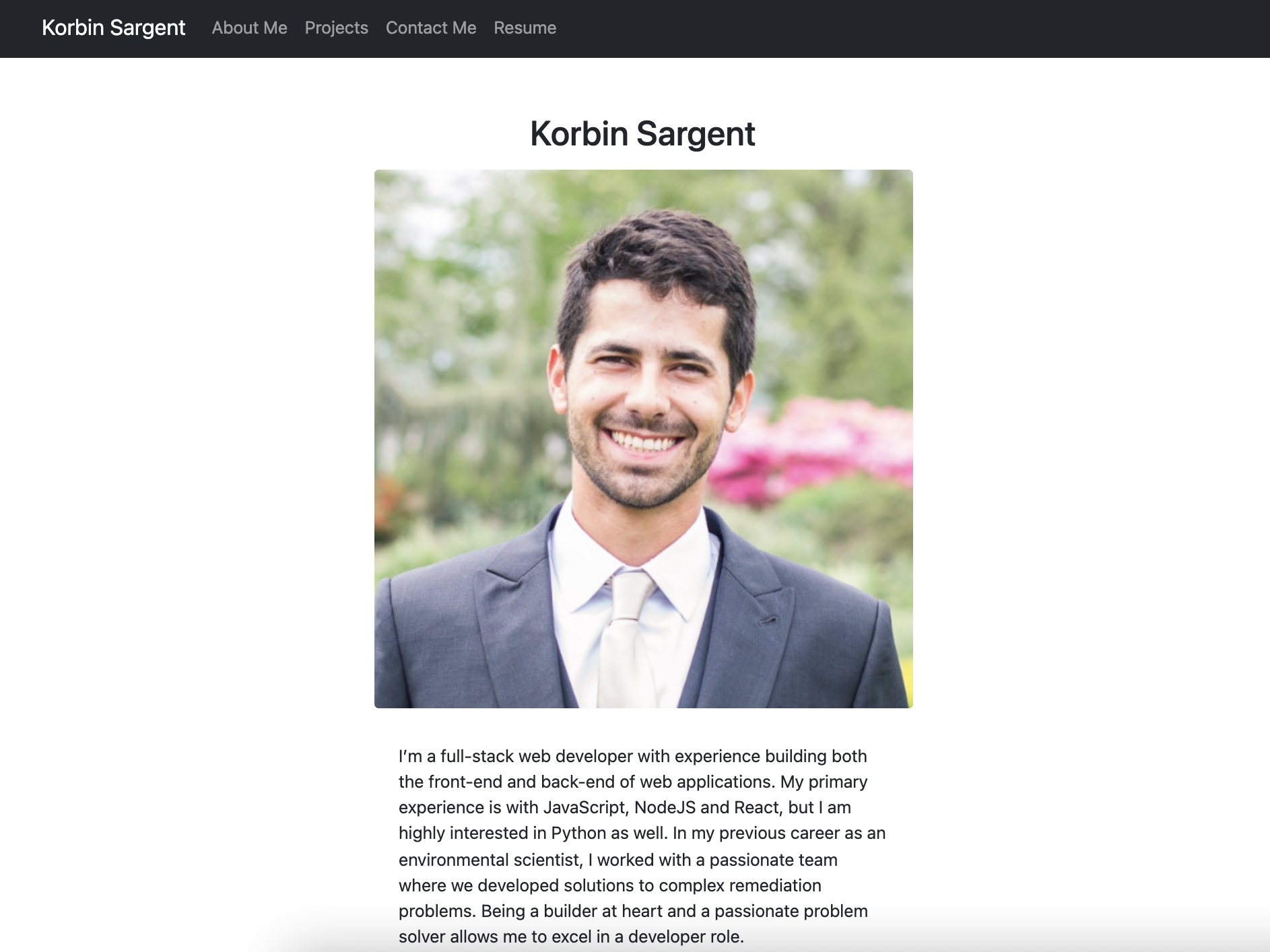 GitHub - Korbin-Sargent/React-Portfolio