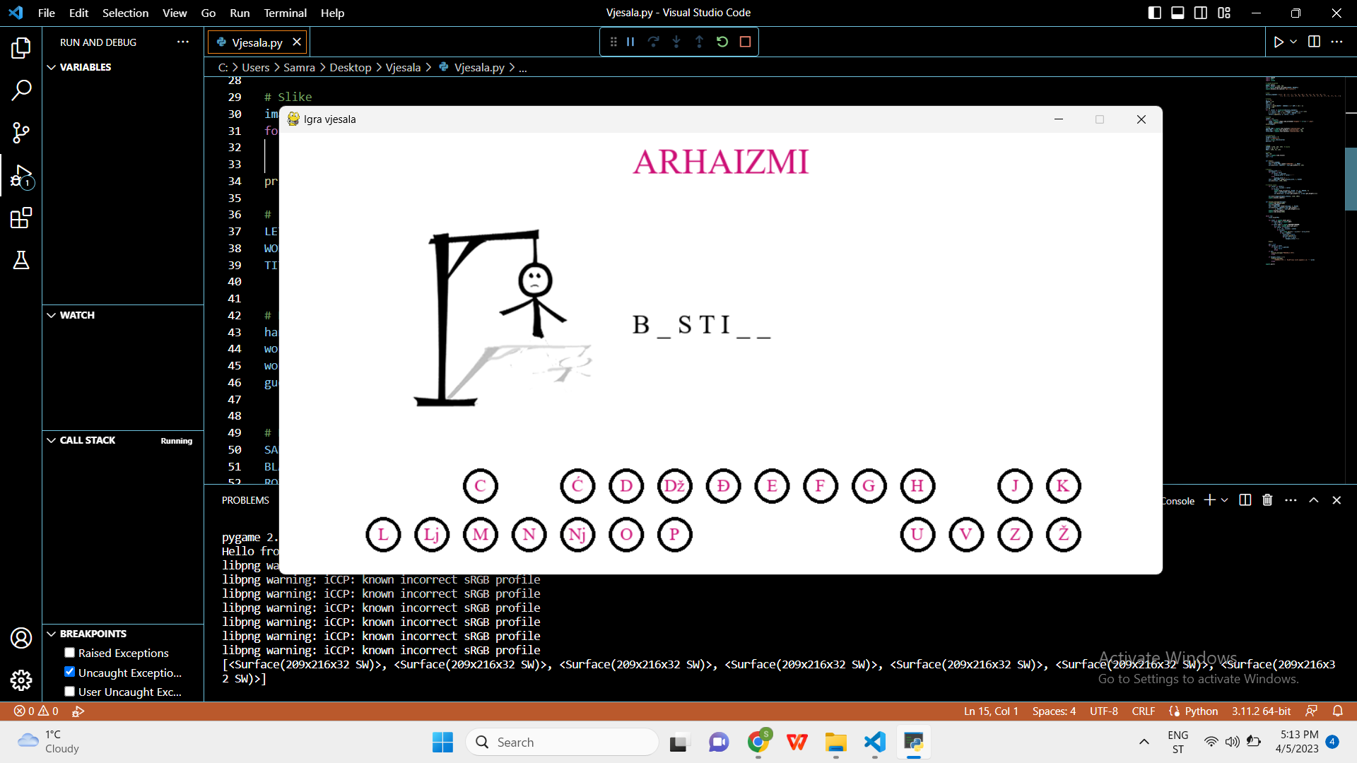 GitHub - Arya-Su/Vjesala-pygame-arhaizmi: A simple hangman game with ...
