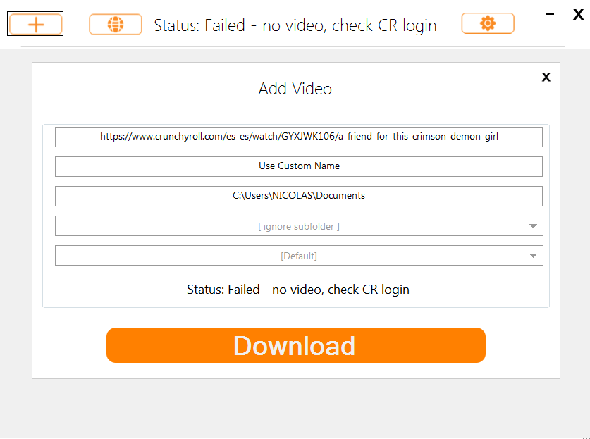 Download Error - Crunchyroll Downloader 3.9 · Issue #595 · hama3254 ...