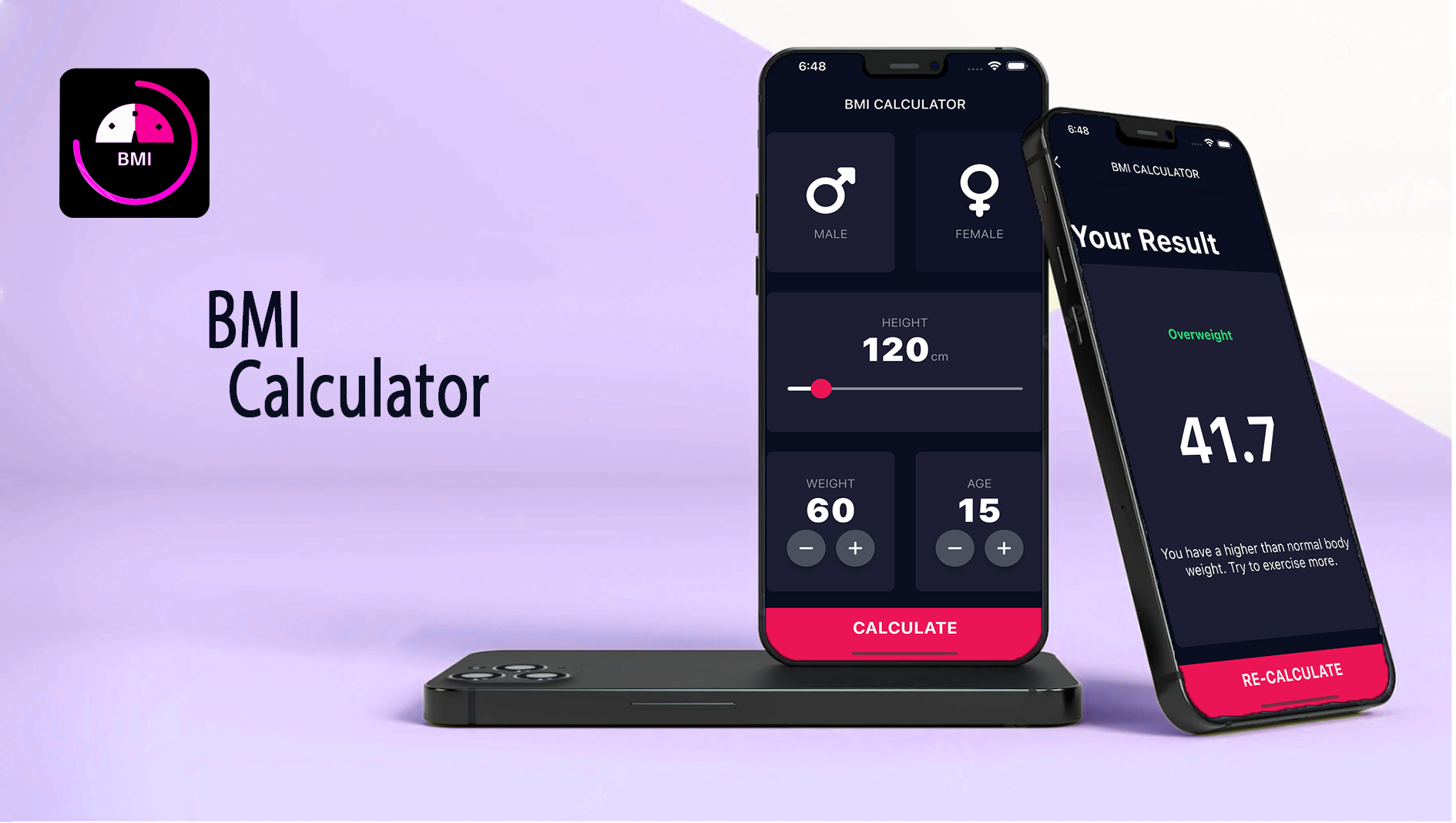 GitHub - TharushaRuwantha/bmi_calculator: BMI calculator app for master the theme concept of the ...