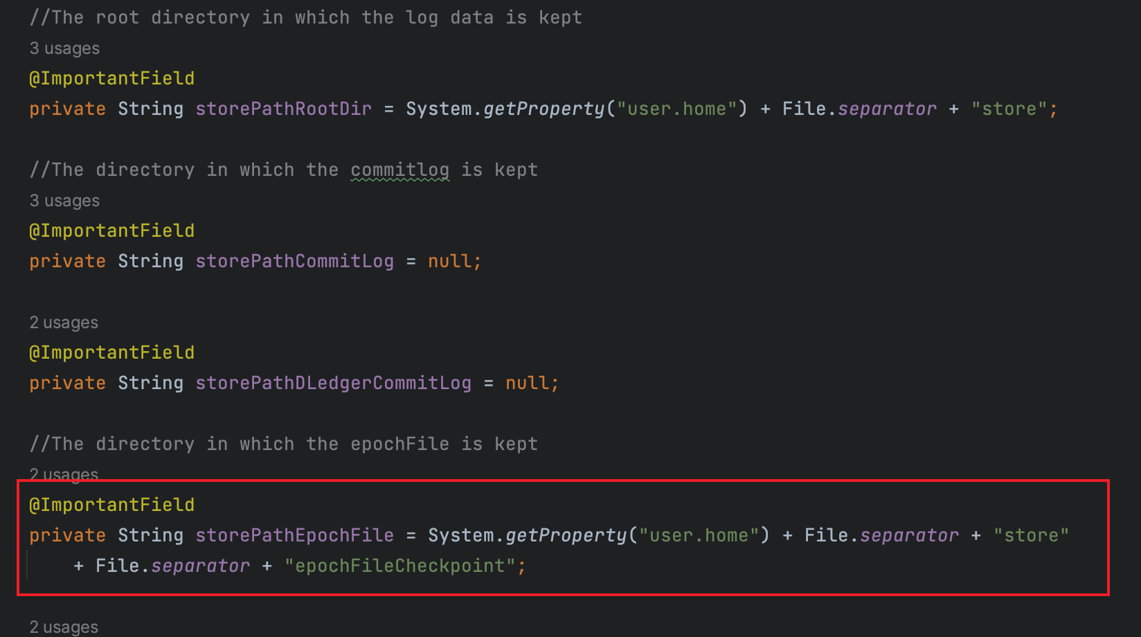 Wrong `epochFileCheckpoint` path in MessageStoreConfig · Issue #6250 · apache/rocketmq · GitHub