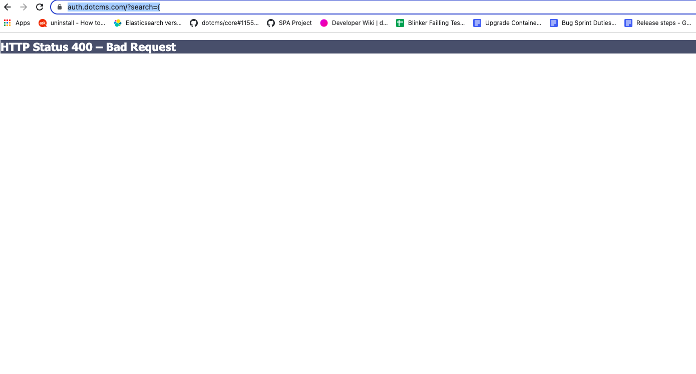 400 Bad Requests Such As Malformed Uris Do Not Make It Past Tomcat And Display A Stacktrace In 