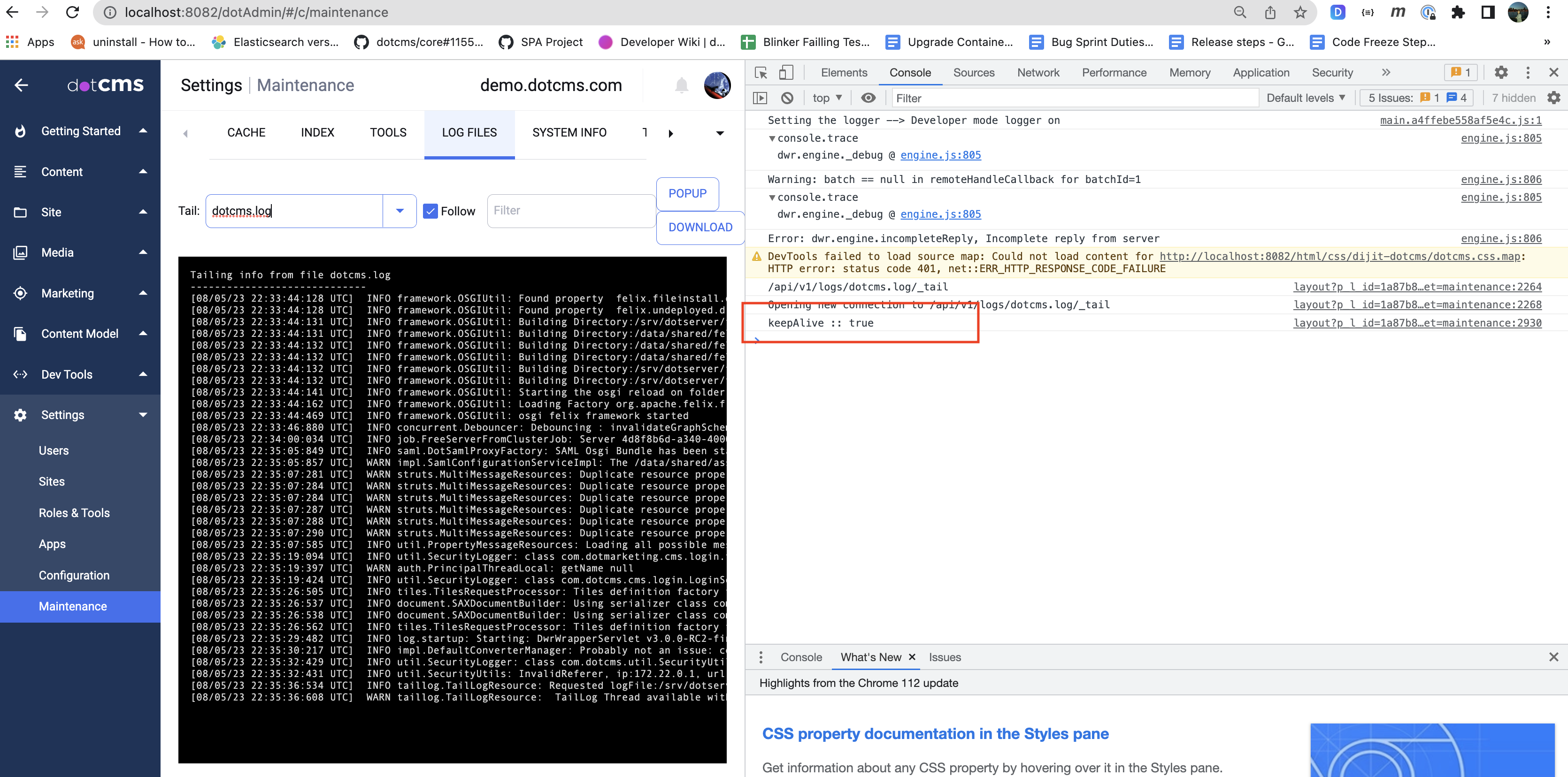 LogViewer connection times out. · Issue #24775 · dotCMS/core · GitHub