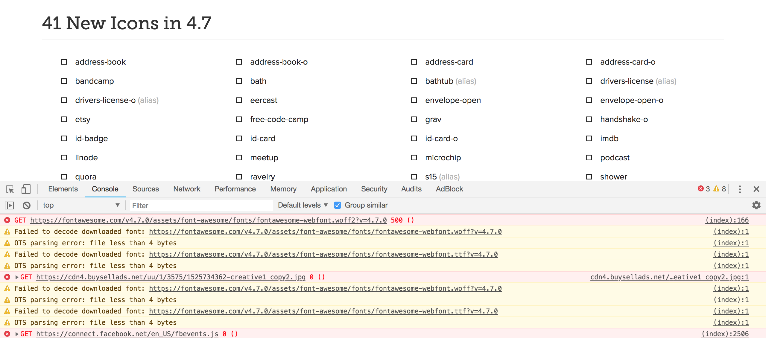 Icons in 4.7 Docs Not Displaying · Issue #13460 · FortAwesome/Font ...
