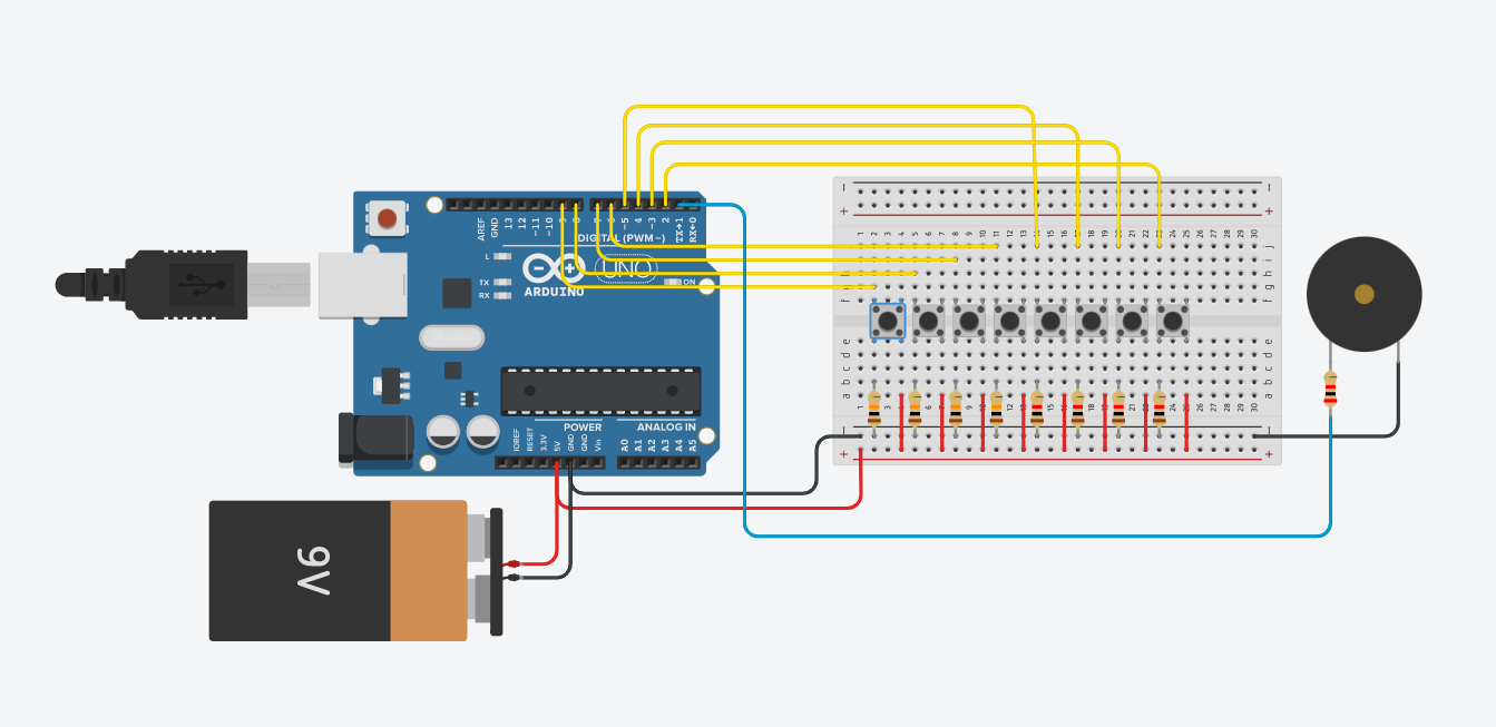 GitHub - LynJenins/Piano-Using-TInkercad: Piano single octave using ...