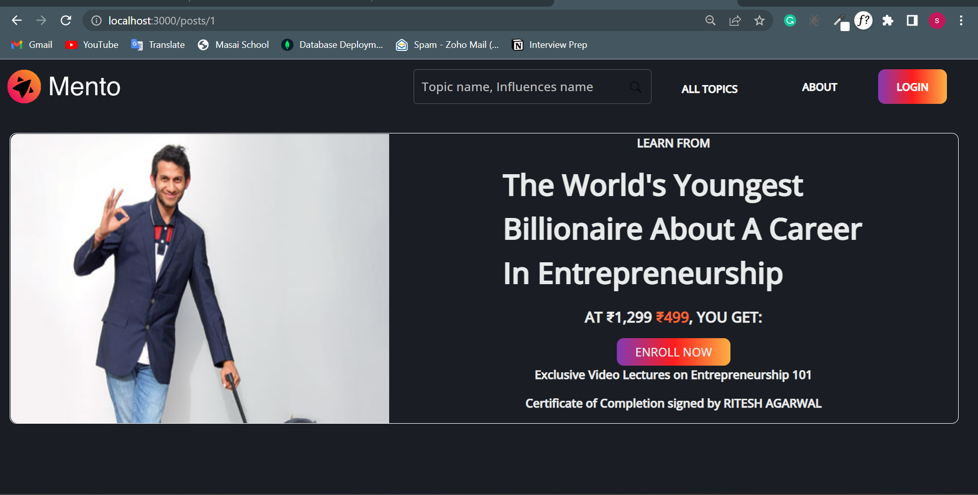 GitHub - salavisushant/Mento-clone
