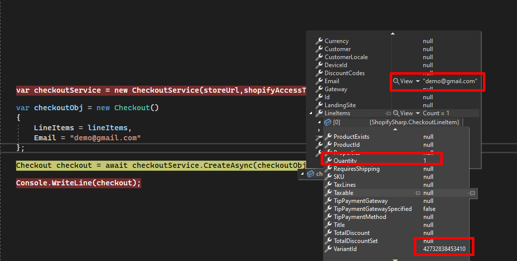 Unable to Create Checkout using Line Items · Issue #797 · nozzlegear/ShopifySharp · GitHub