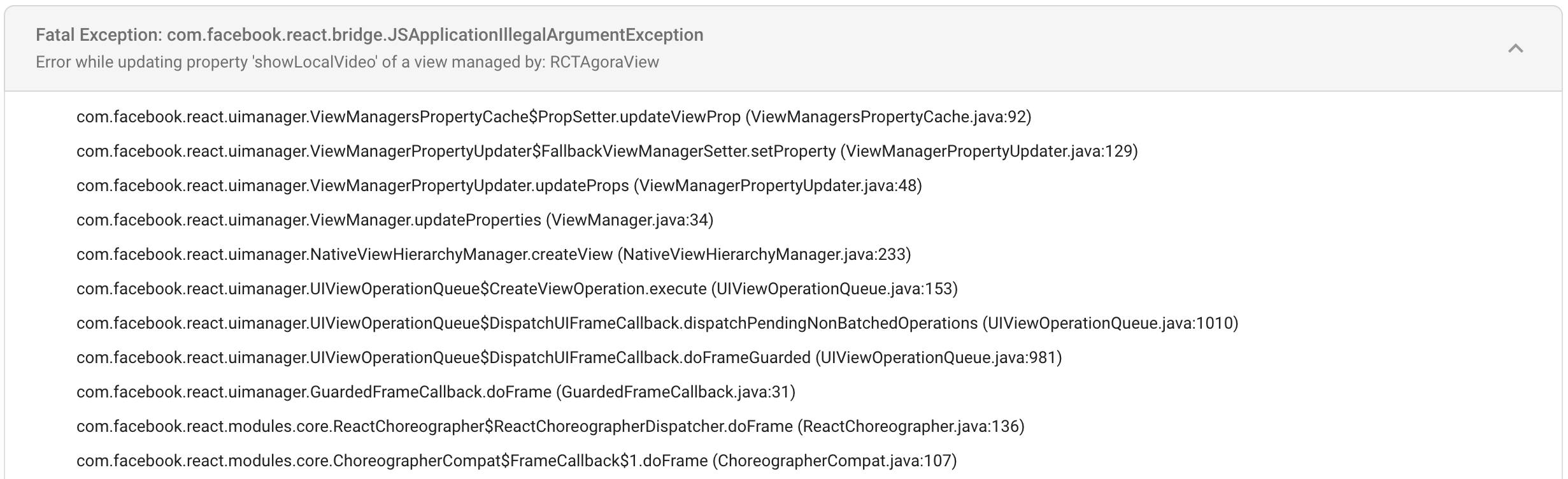 [bug] Fatal Exception Com Facebook React Bridge Jsapplicationillegalargumentexception · Issue