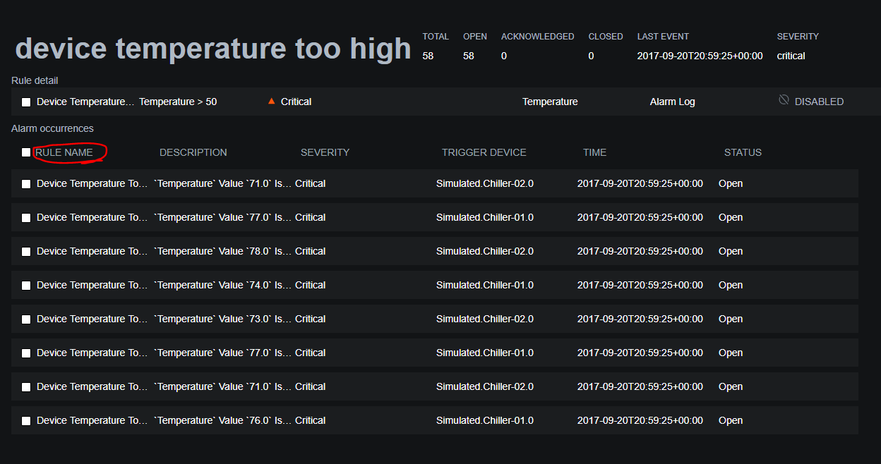 String name change in Alarm occurrence to "Occurrence" instead of "Rule name" · Issue #390 ...