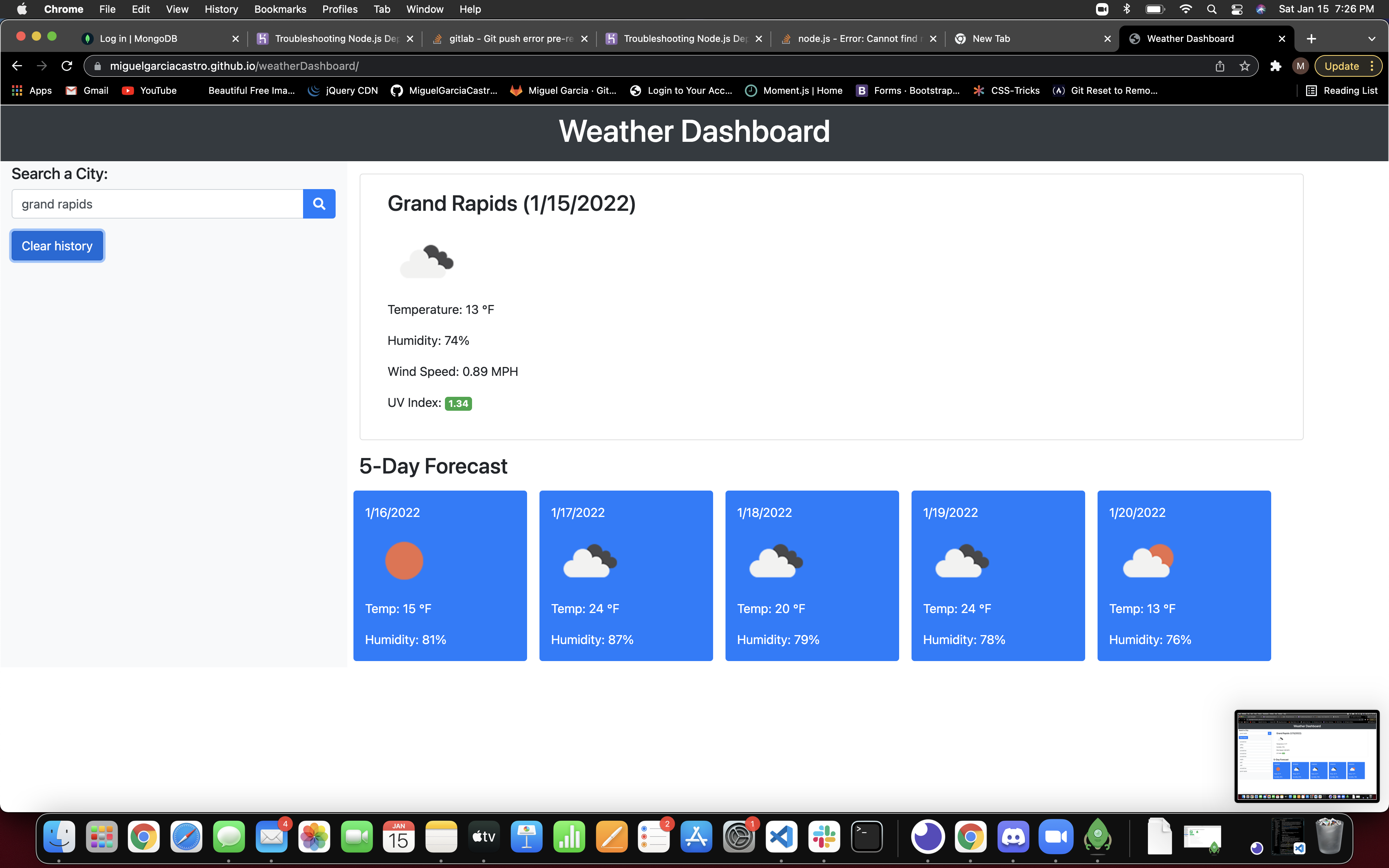 GitHub - MiguelGarciaCastro/weatherDashboard