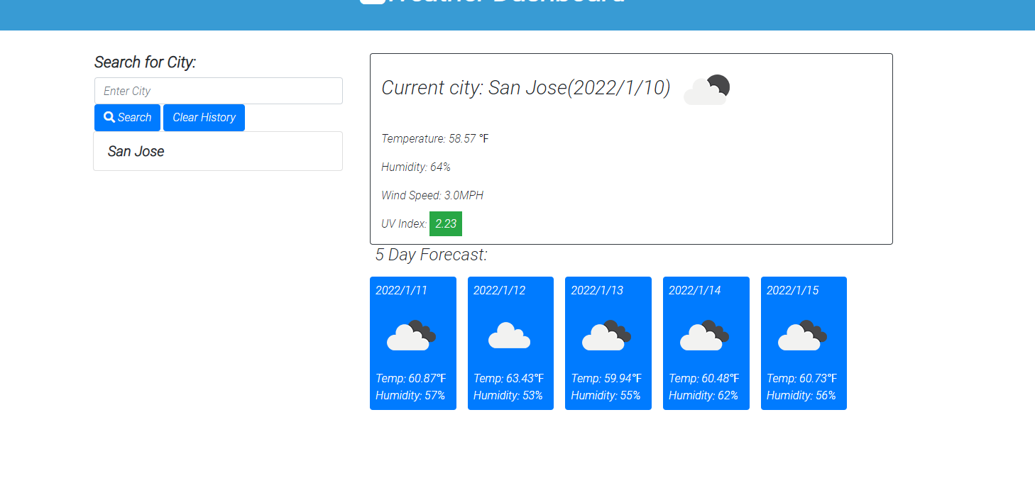 GitHub - willyhuang18/Weather-Dashborad
