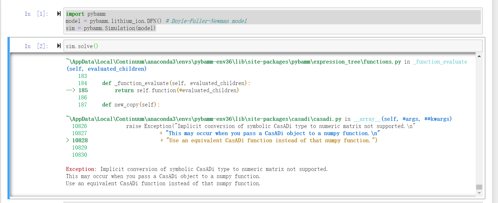 Erroruse An Equivalent Casadi Function Instead Of That Numpy Function · Issue 1076