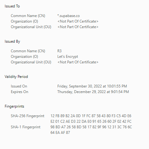 Supabase api certificate expired · Issue #12267 · supabase/supabase · GitHub