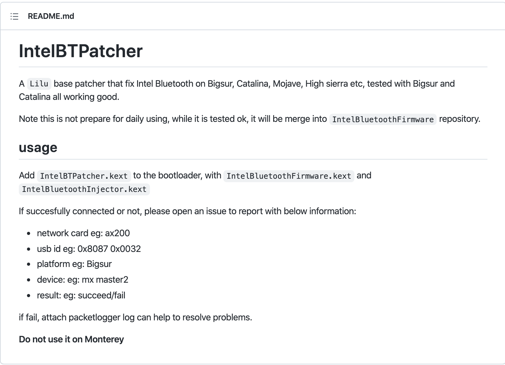 Monterey 因特尔 蓝牙 · Issue #182 · daliansky/XiaoXinPro-13-hackintosh · GitHub