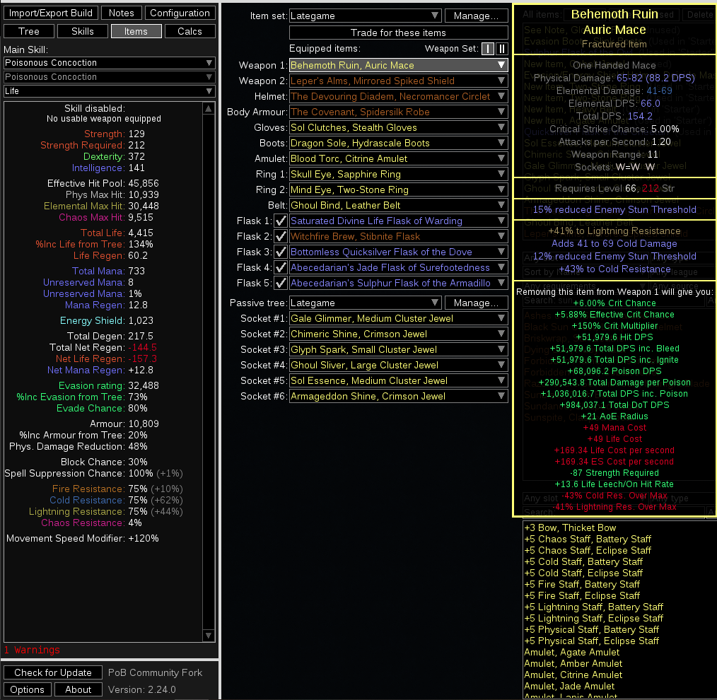 Poisonous Concoction disabled if character has a weapon with high attribute requirement · Issue ...