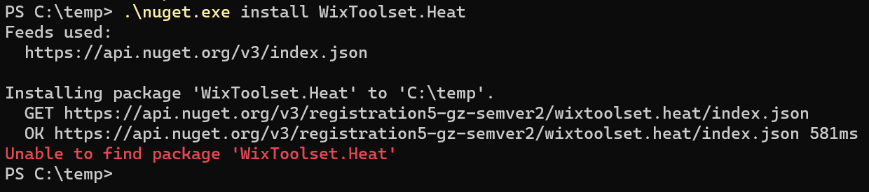 Standalone Install of Heat from Nuget fails · Issue #7130 · wixtoolset/issues · GitHub