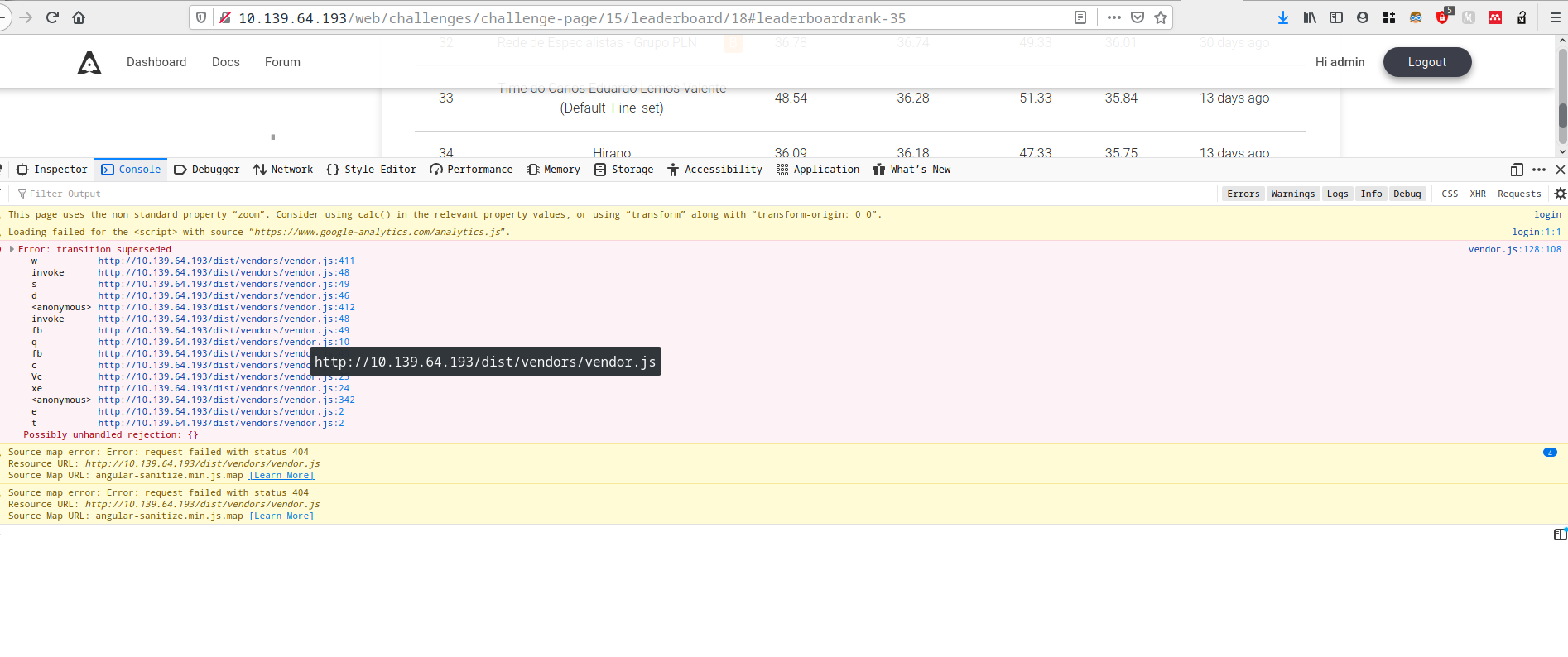 Leaderboard takes a long time to load due to vendor.js exceptions · Issue #3009 · Cloud-CV ...