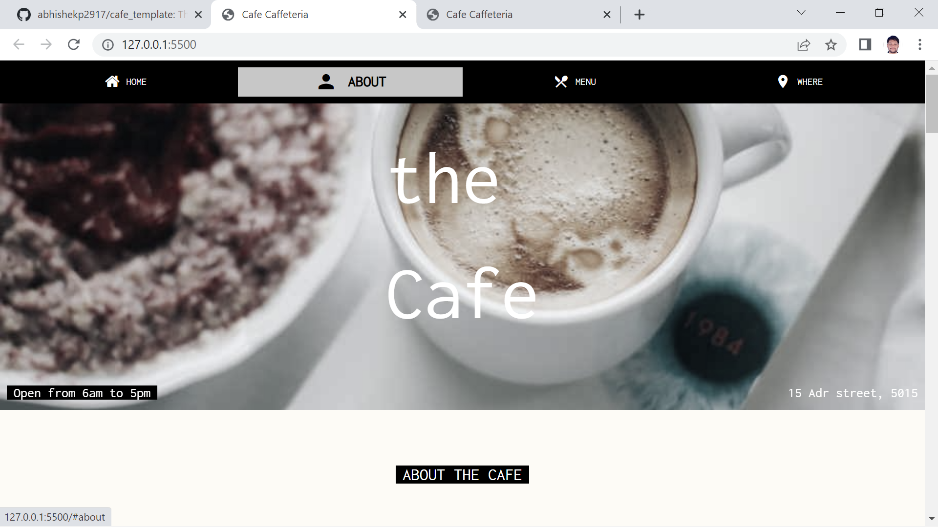 GitHub - abhishekp2917/cafe_template: This is static website template ...