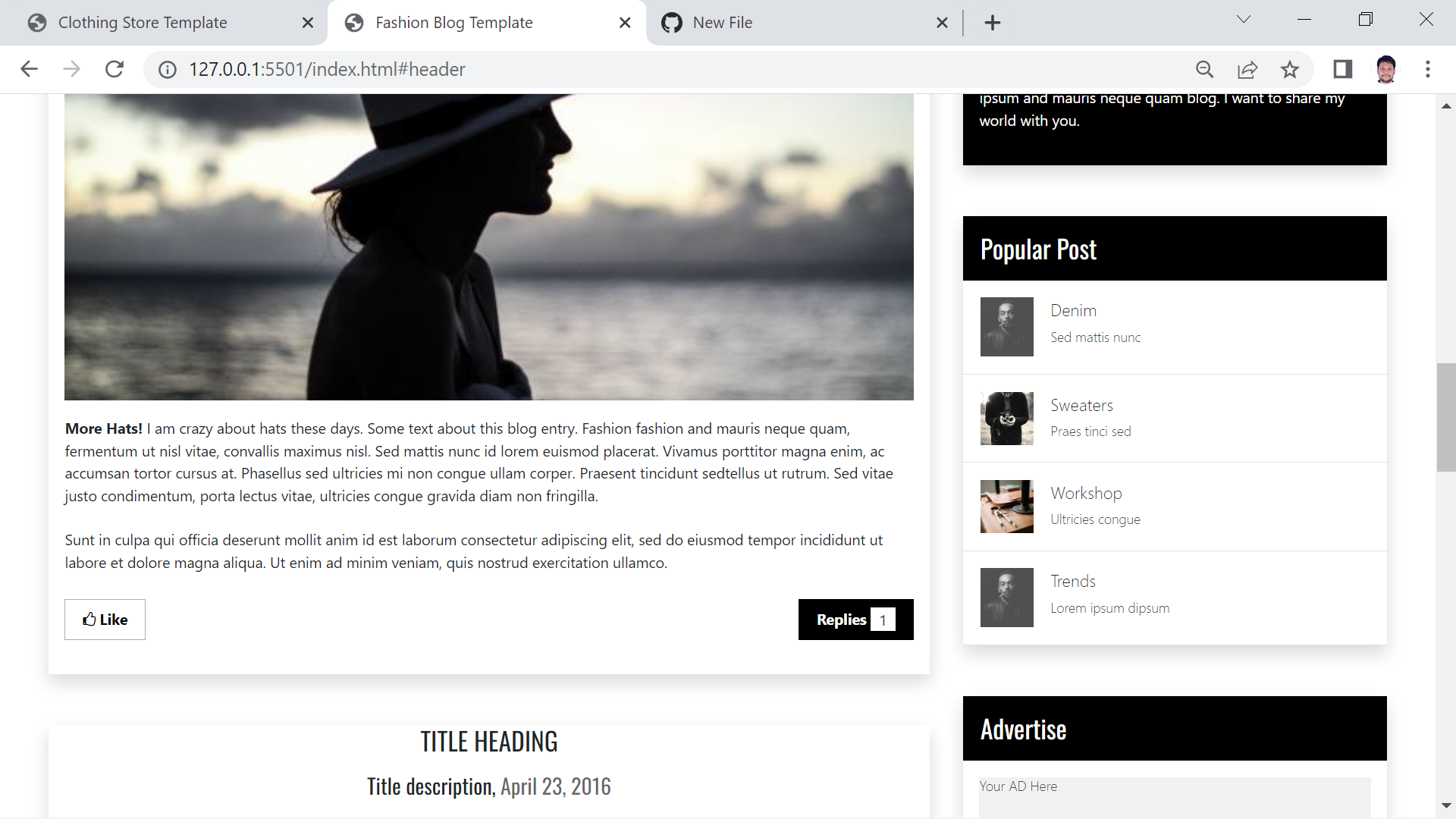 GitHub - abhishekp2917/fashion_blog_template: This is the fashion blog ...