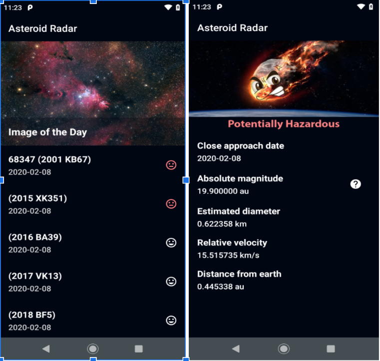 Github Mohamedelgohary88asteroidradar Asteroid Radar Is An App To View The Asteroids