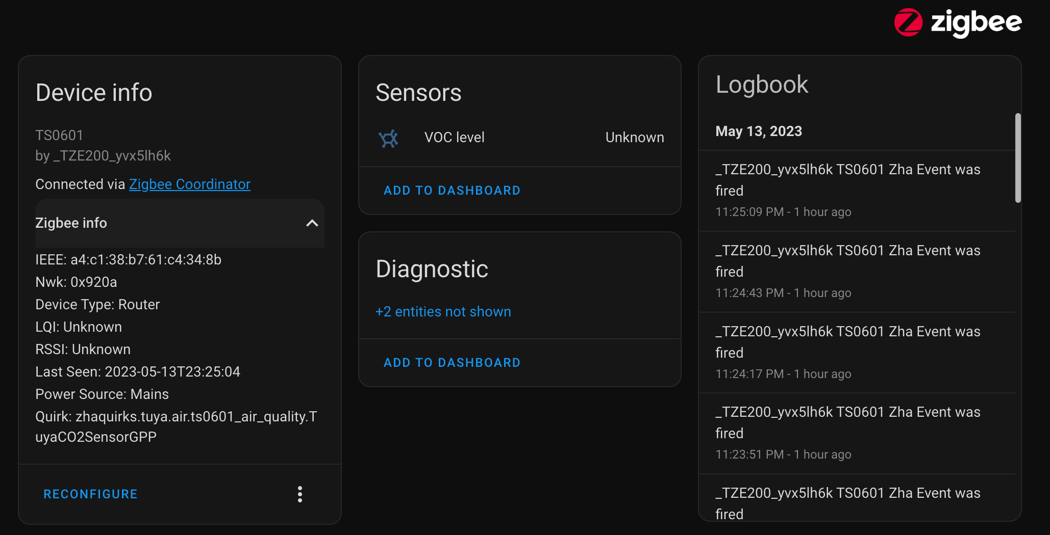 [BUG] _TZE200_yvx5lh6k The device cannot obtain sensor data. · Issue #2395 · zigpy/zha-device ...