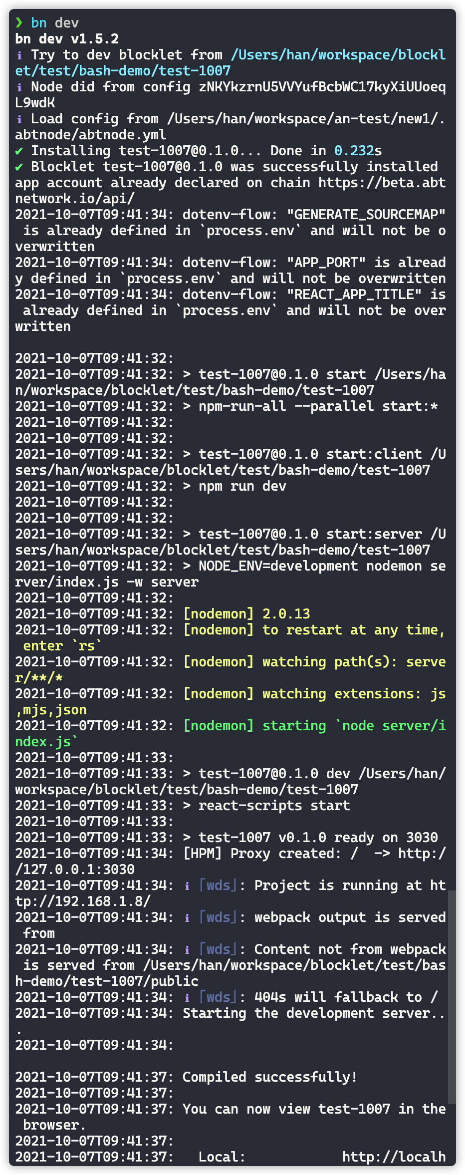 bn dev 会打印出来 undefined · Issue #29 · blocklet/create-blocklet · GitHub