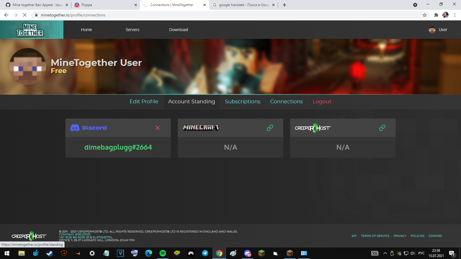 Mine together Ban Appeal · Issue #544 · CreeperHost/MineTogether · GitHub