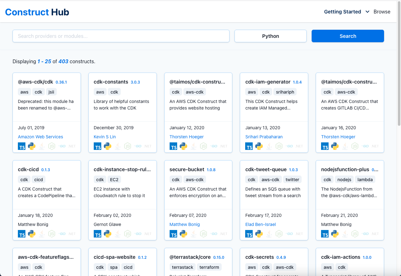 feat: Search results design by gabewomble · Pull Request #176 · cdklabs/construct-hub-webapp ...