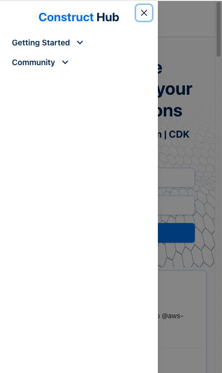 Update the Getting Started Menu and Browse · Issue #192 · cdklabs/construct-hub-webapp · GitHub