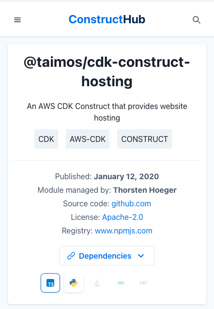 Package Header Is Sometimes Messed Up On Mobile · Issue 208 · Cdklabs Construct Hub Webapp · Github