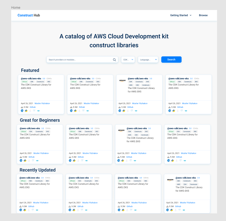 Support config for curated home content · Issue #524 · cdklabs/construct-hub-webapp · GitHub