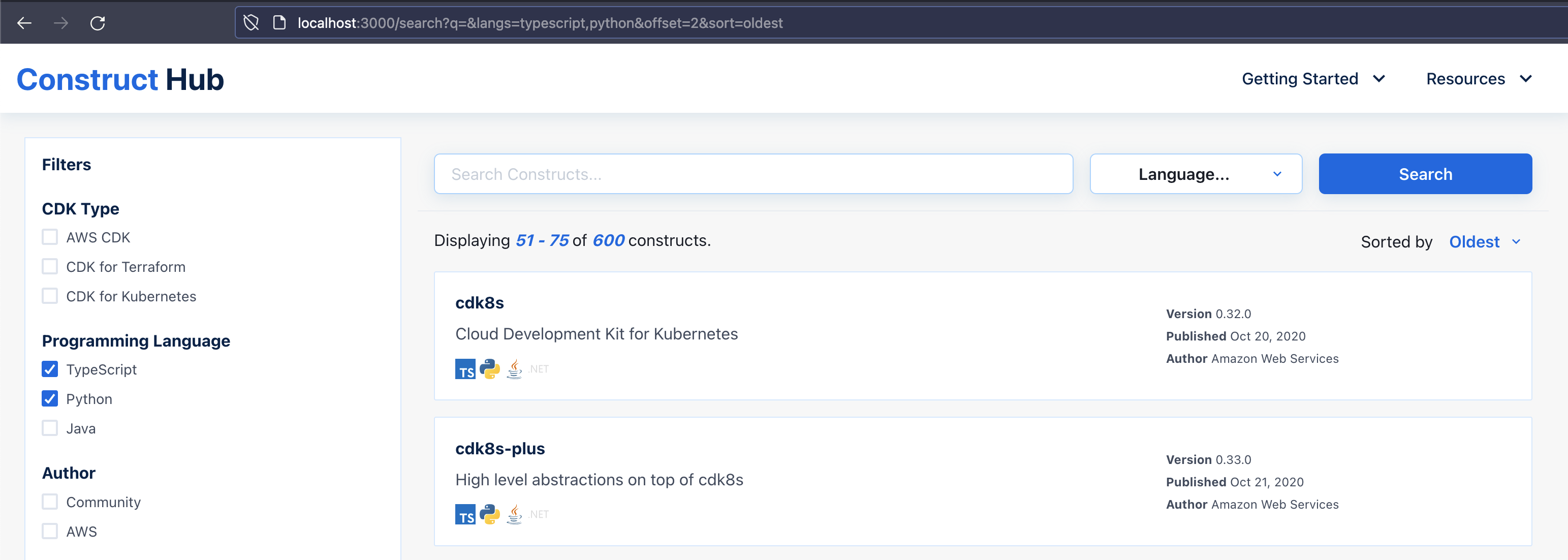 Implement search sort option · Issue #399 · cdklabs/construct-hub-webapp · GitHub