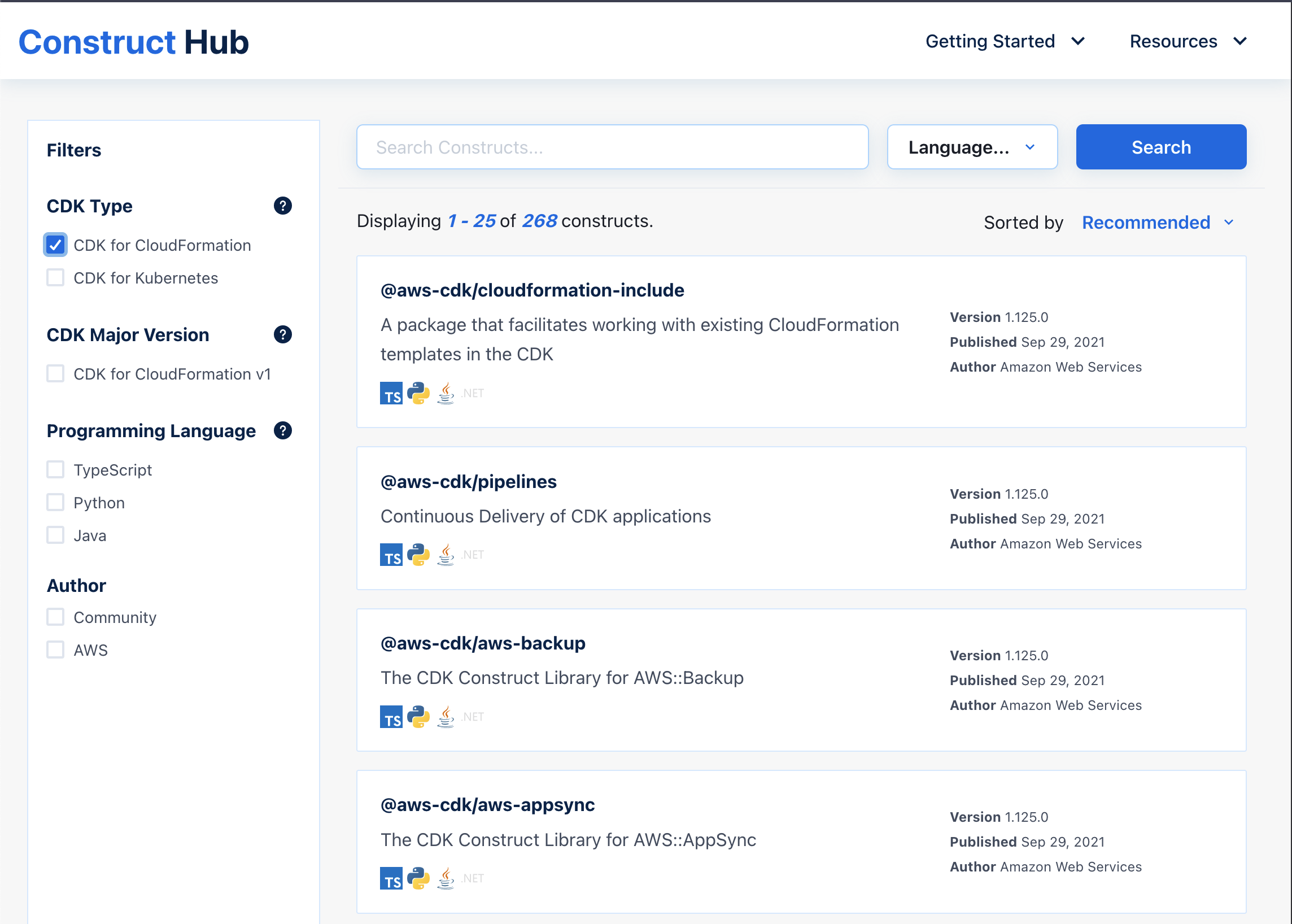 feat: CDKType + version filter by gabewomble · Pull Request #454 · cdklabs/construct-hub-webapp ...