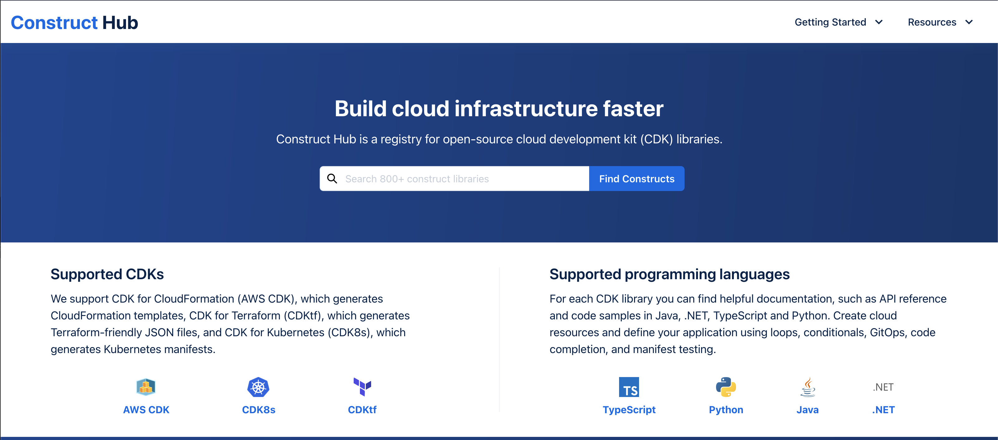Home page: Update the content area · Issue #551 · cdklabs/construct-hub-webapp · GitHub