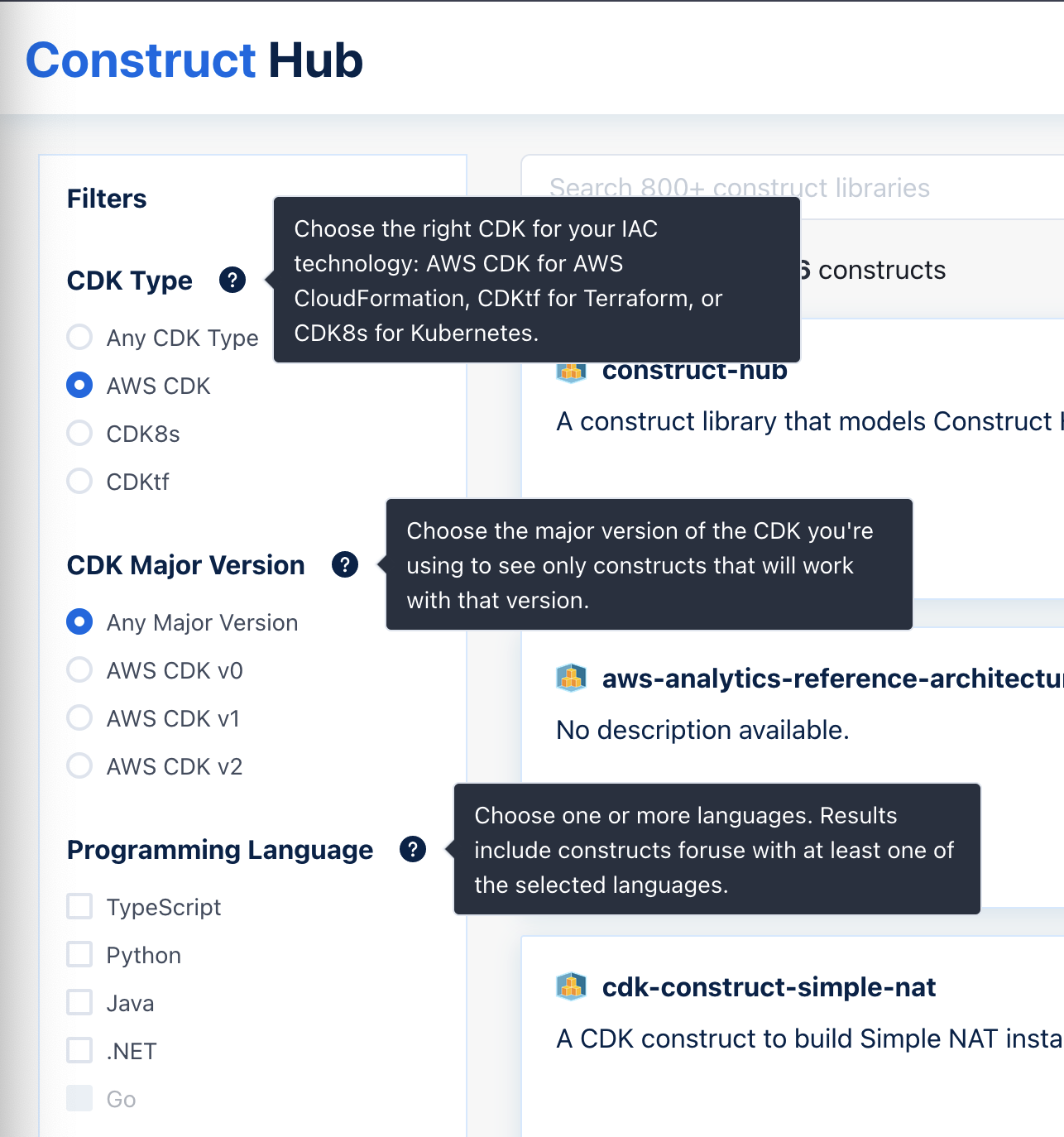Filter label tooltip: make L/R/T/B margins even · Issue #591 · cdklabs/construct-hub-webapp · GitHub