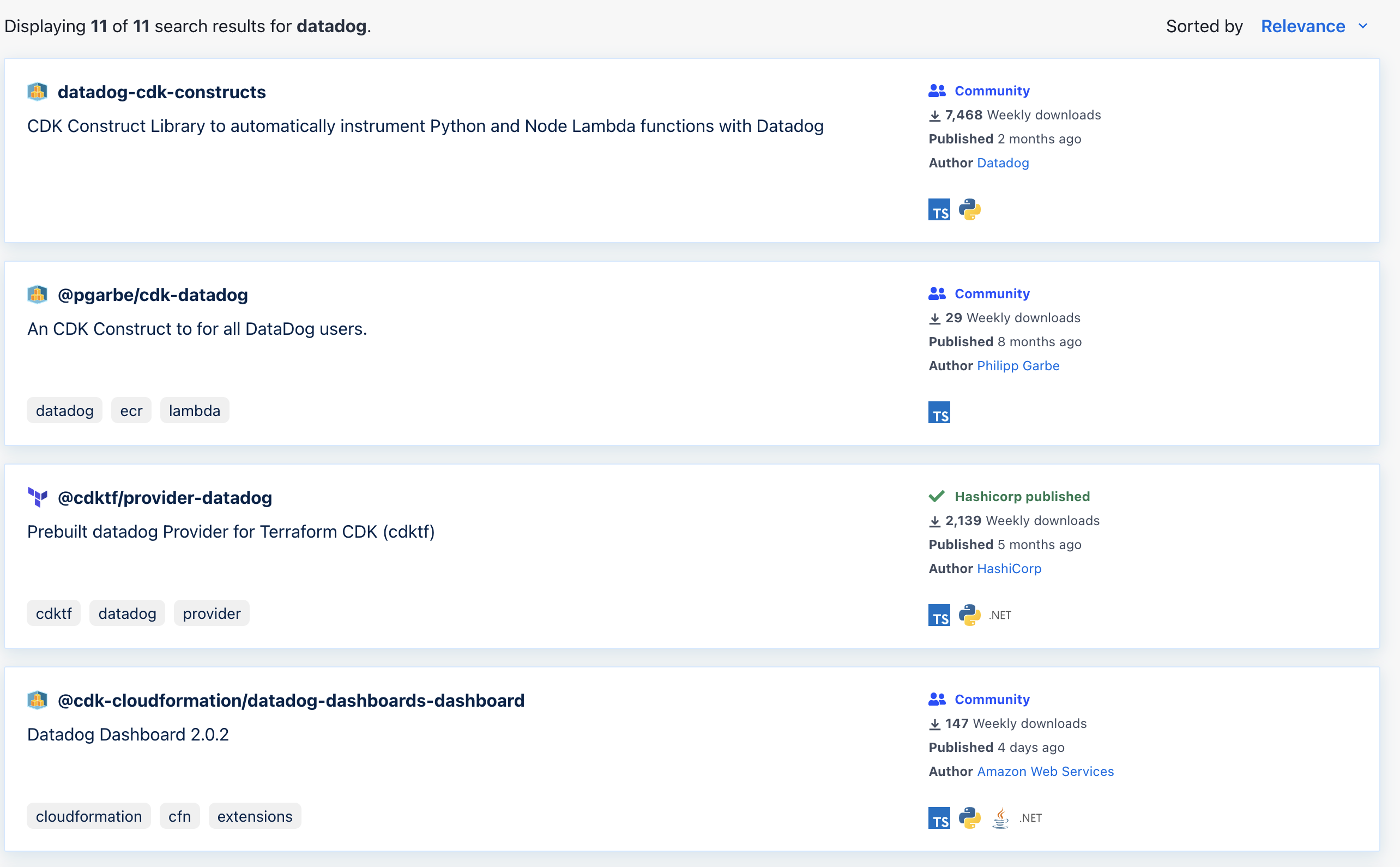 Second order of the sort should be alphabetical order · Issue #662 · cdklabs/construct-hub ...