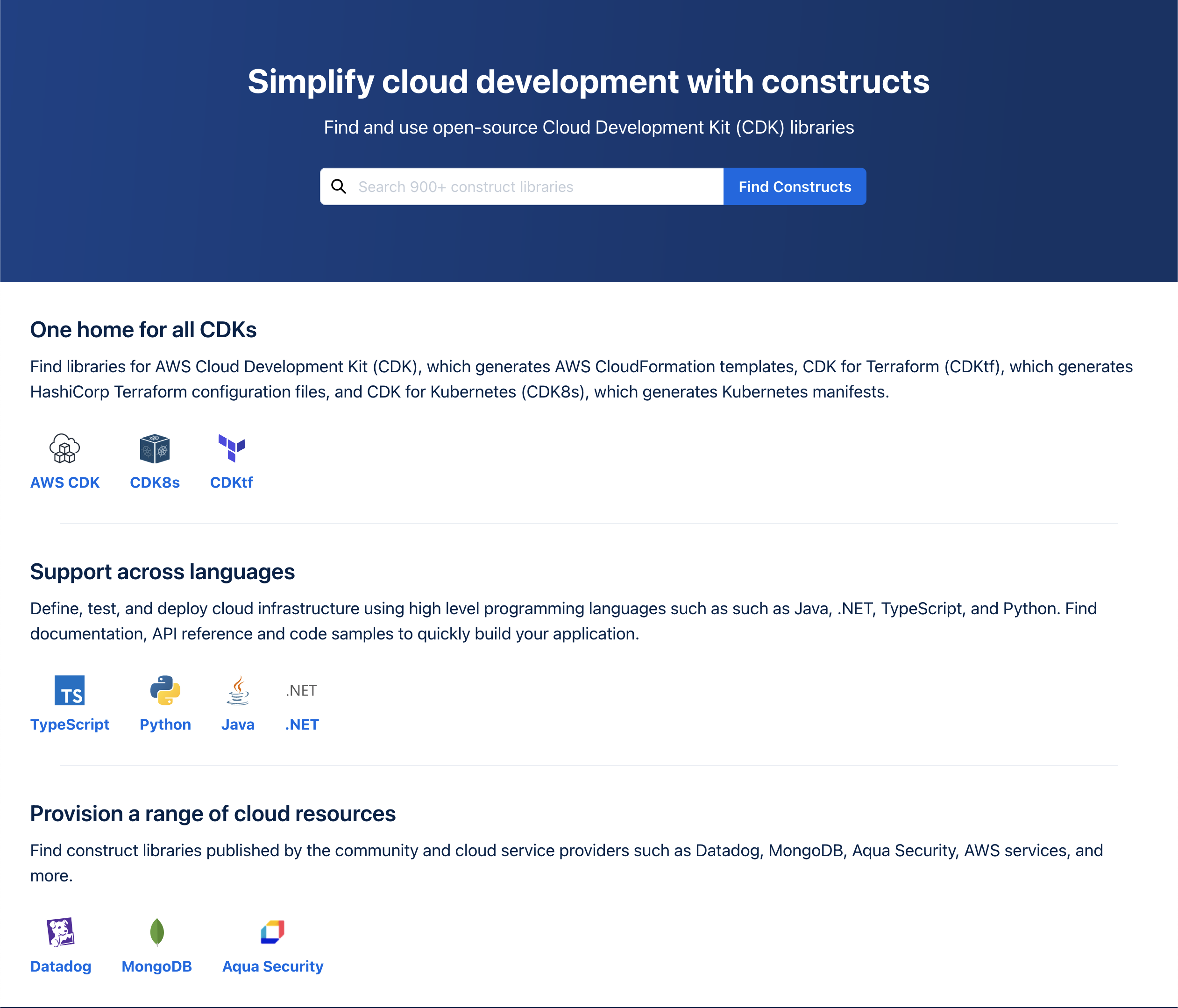 chore: merge from dev by Chriscbr · Pull Request #806 · cdklabs/construct-hub-webapp · GitHub