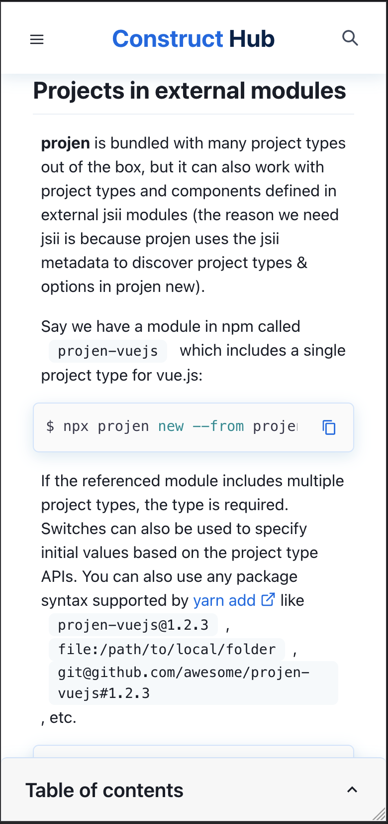 Add the navigation bar to mobile · Issue #791 · cdklabs/construct-hub-webapp · GitHub