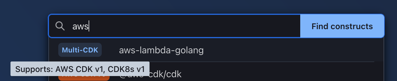 Support multiple CDK types in package metadata · Issue #900 · cdklabs/construct-hub-webapp · GitHub