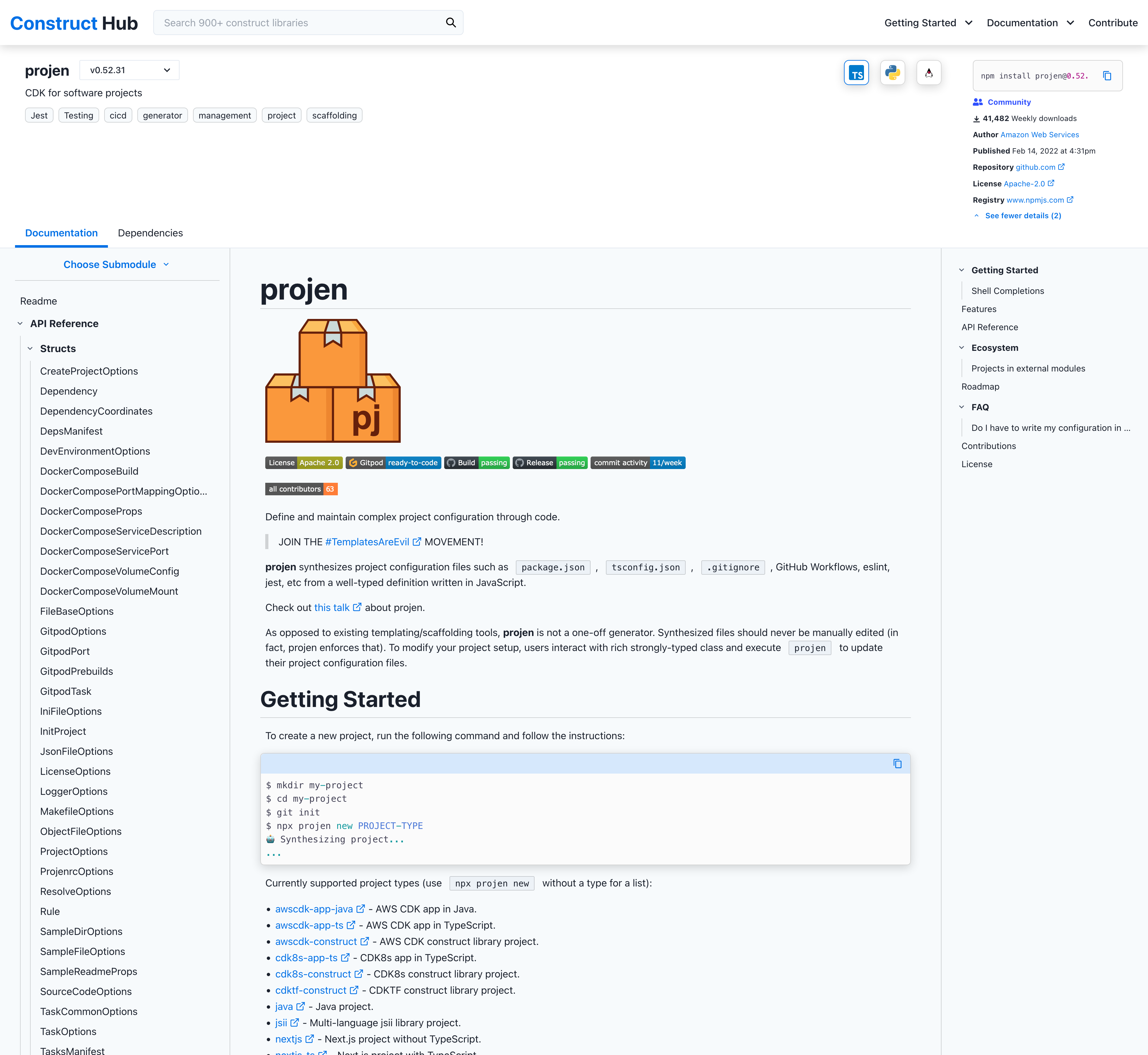 Display README sub-items on right-hand nav · Issue #914 · cdklabs/construct-hub-webapp · GitHub