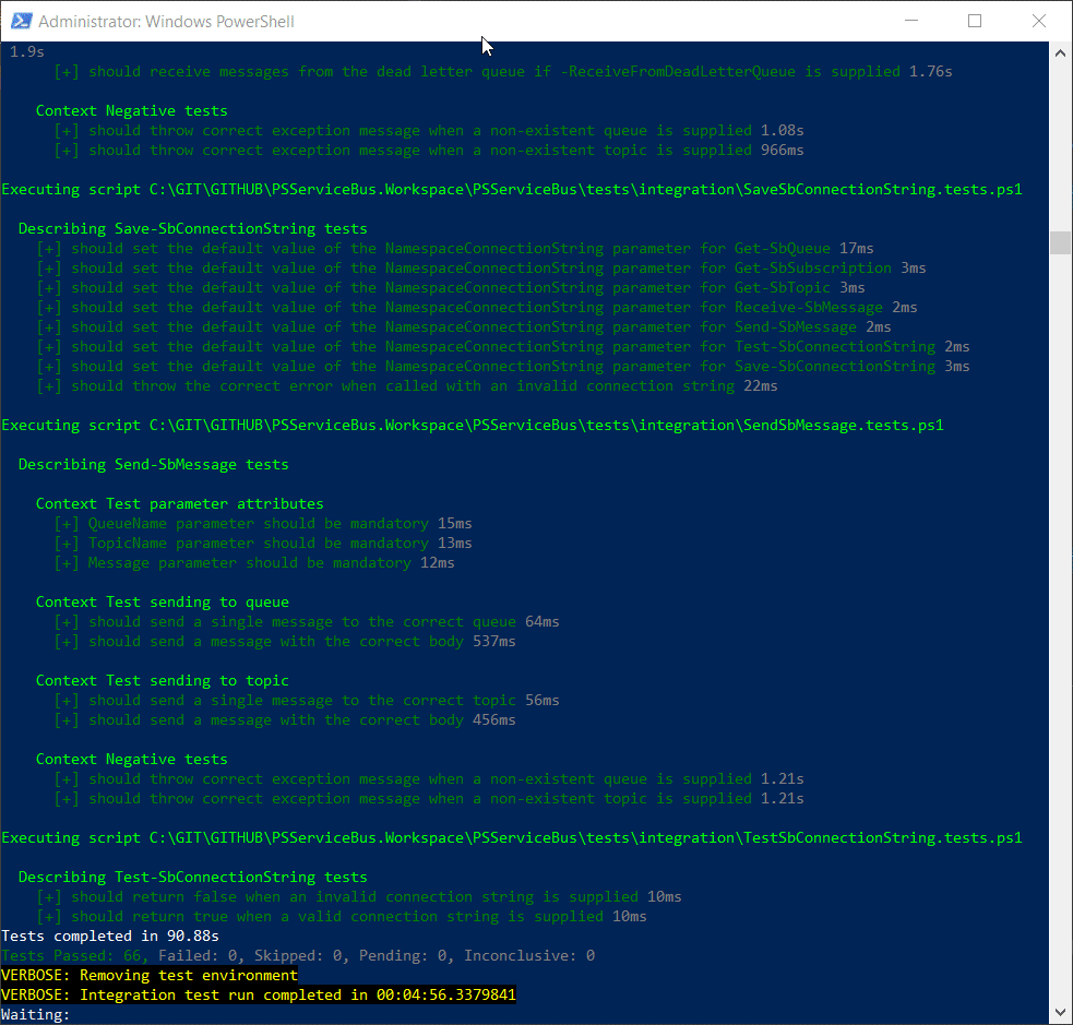 Invoke Build Runintegrationtests Closes Current Session · Issue 8 · Tmeadon Psservicebus · Github