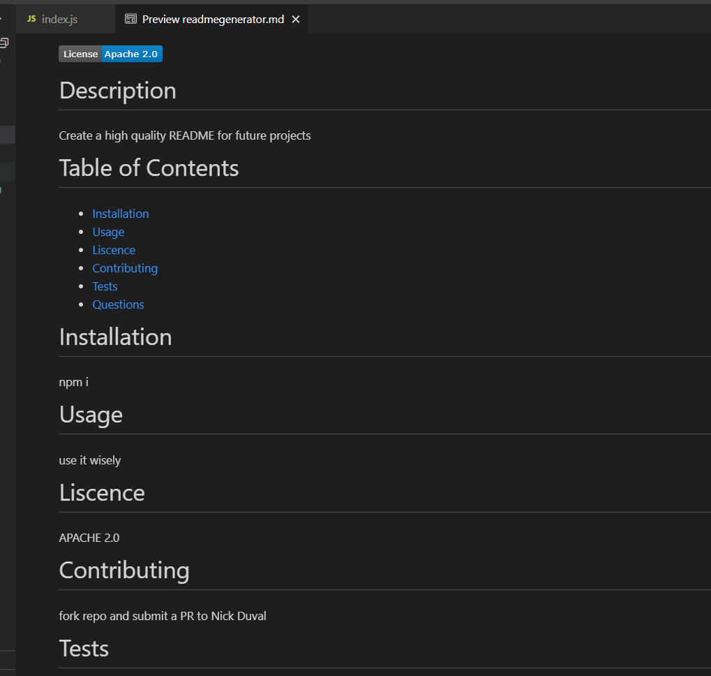 GitHub - npduval/README-generator
