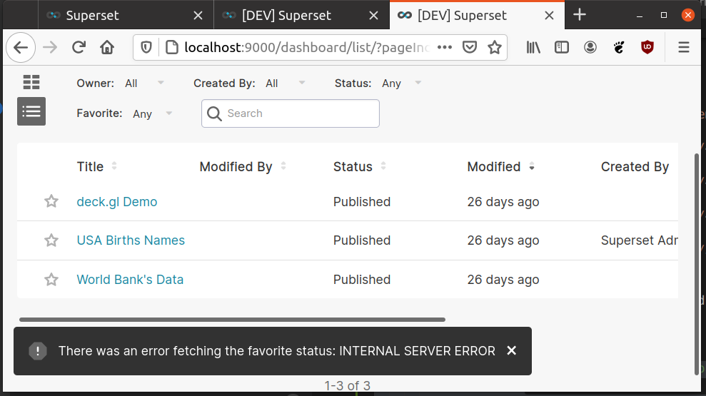 There Was An Error Fetching The Favorite Status Internal Server Error Flash Message For