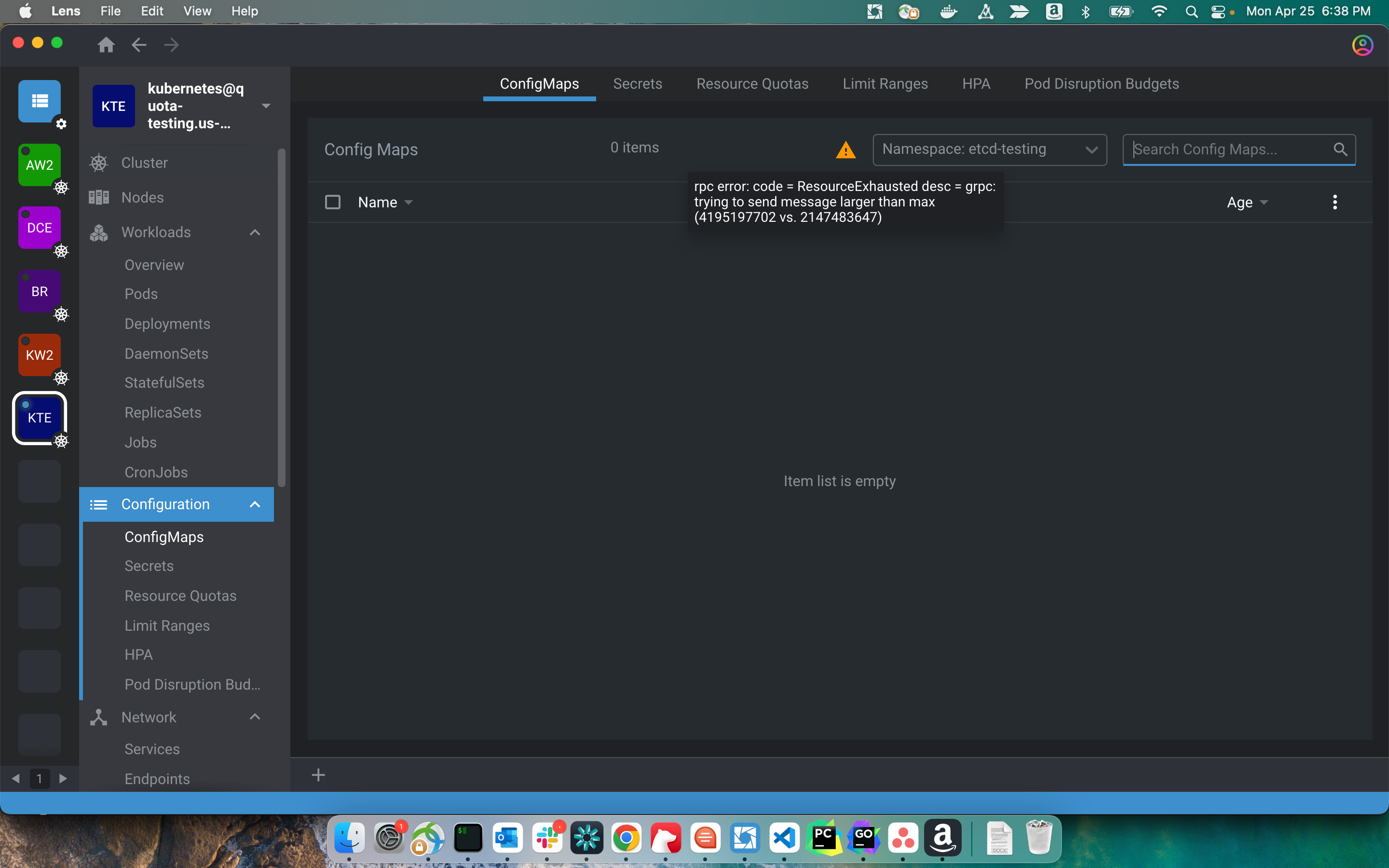 Resourceexhausted Error When Listing Objects In Namespace · Issue 5274 · Lensapplens · Github