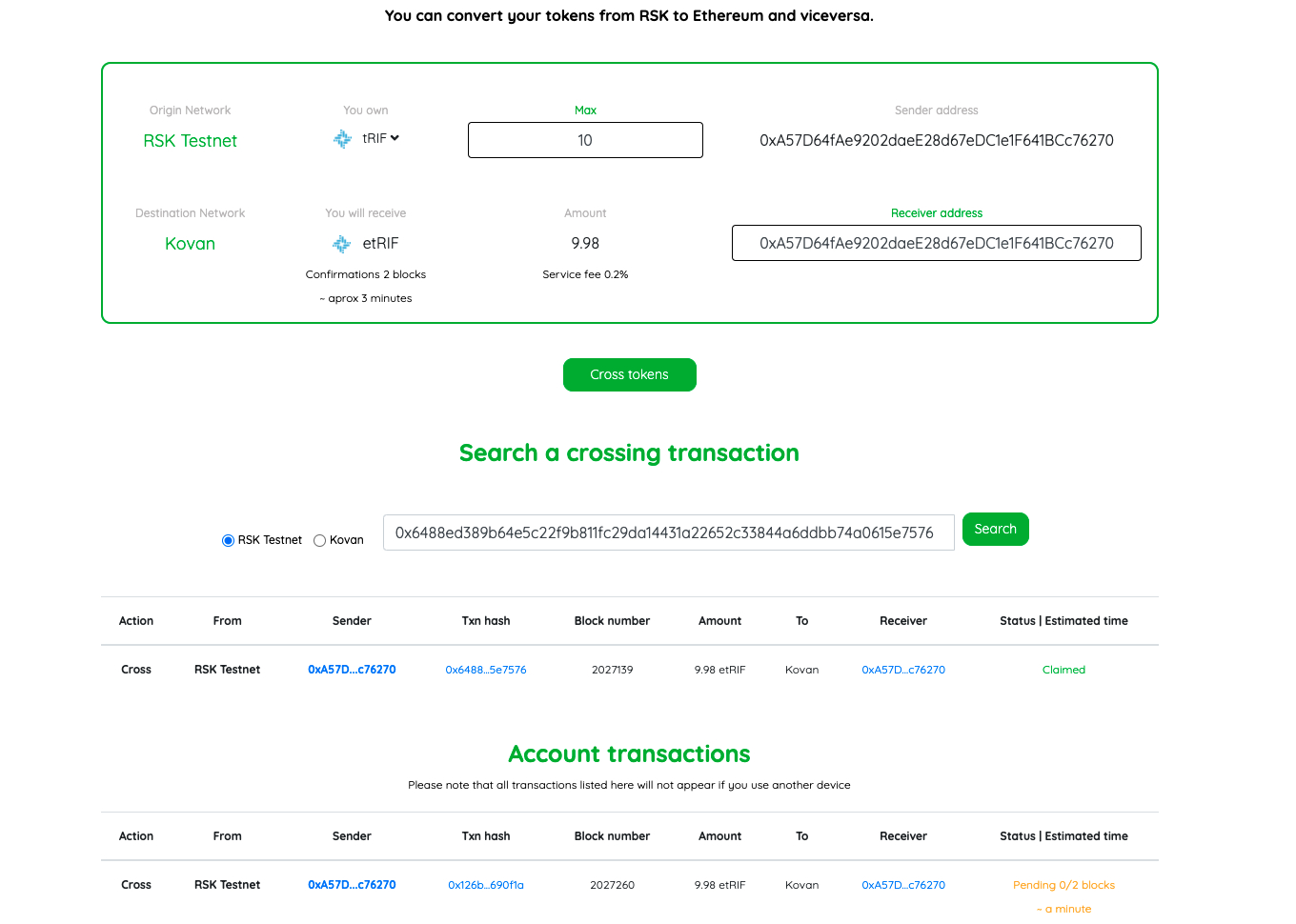 Clean screen once cross tokens is confirmed · Issue #26 · rsksmart/tokenbridge-ui · GitHub