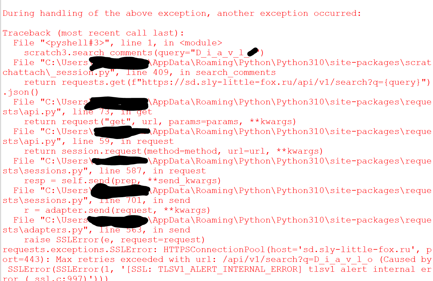 "NameError: name 'scratch3' is not defined" · Issue #40 · TimMcCool/scratchattach · GitHub
