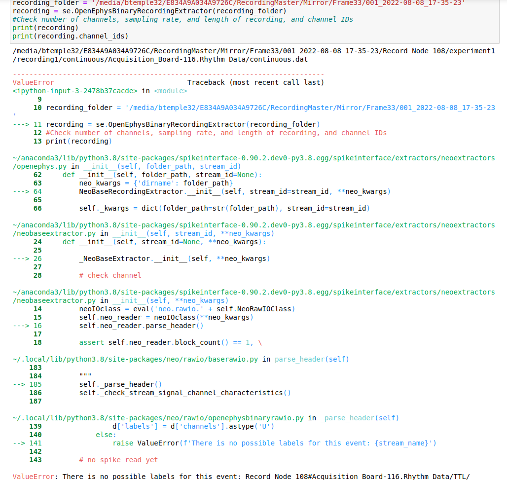 Recent trouble loading OpenEphys data · Issue #905 · SpikeInterface/spikeinterface · GitHub