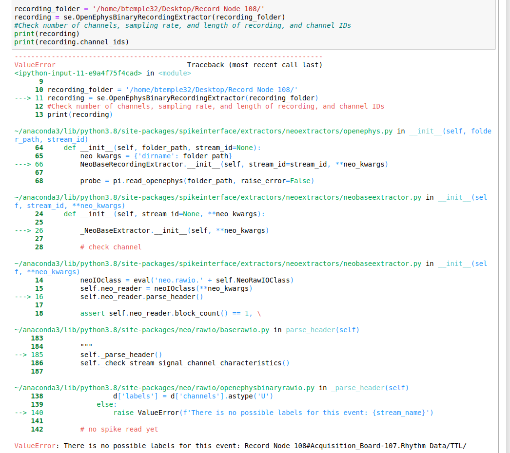 Recent trouble loading OpenEphys data · Issue #905 · SpikeInterface/spikeinterface · GitHub