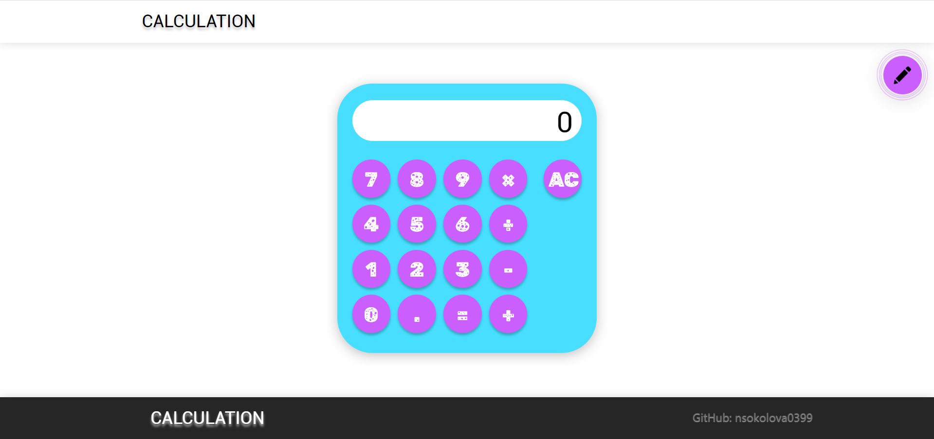 GitHub - nsokolova0399/calculator